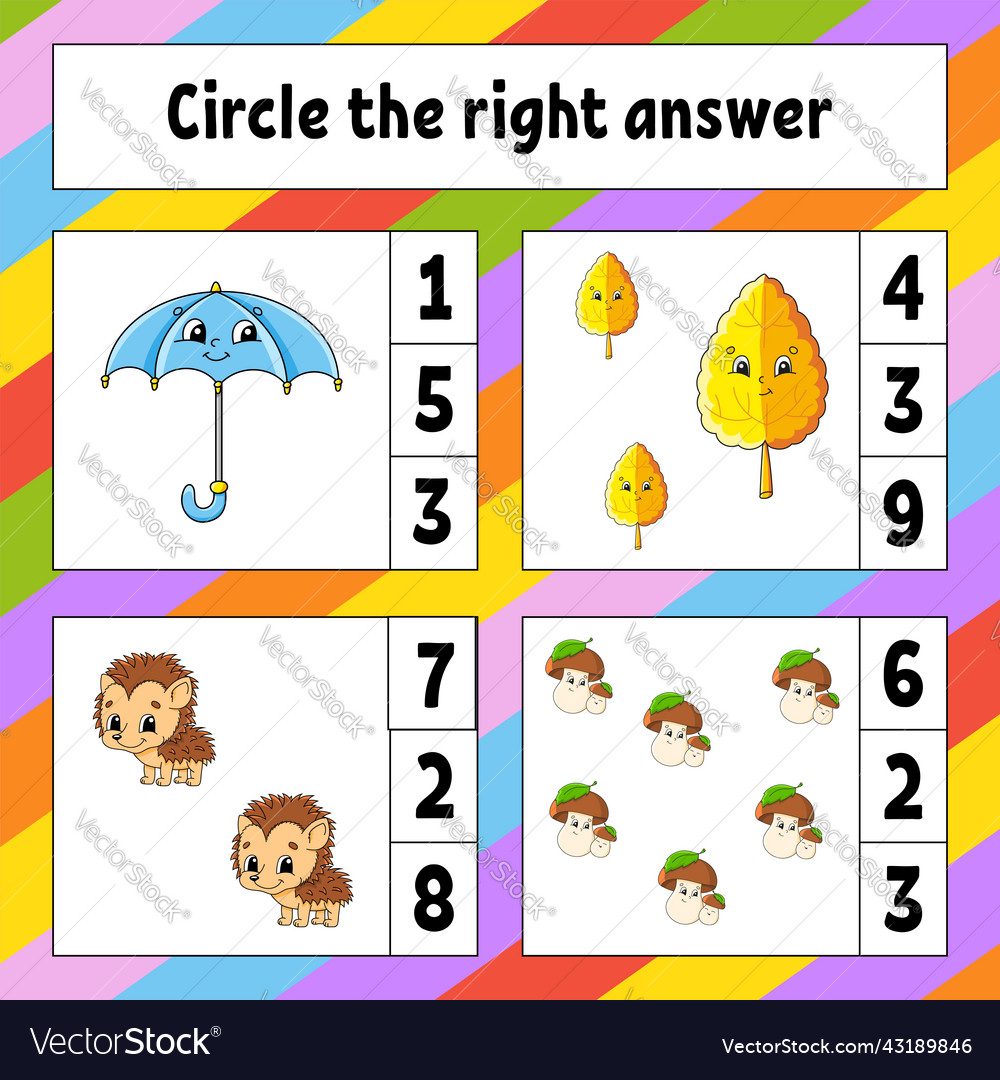 Circle the right answer education developing Vector Image