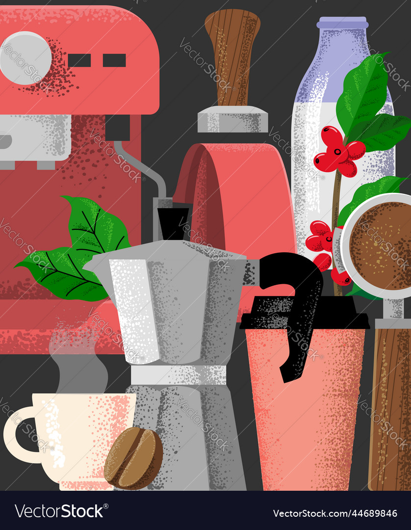 Coffee theme template for cafe Royalty Free Vector Image