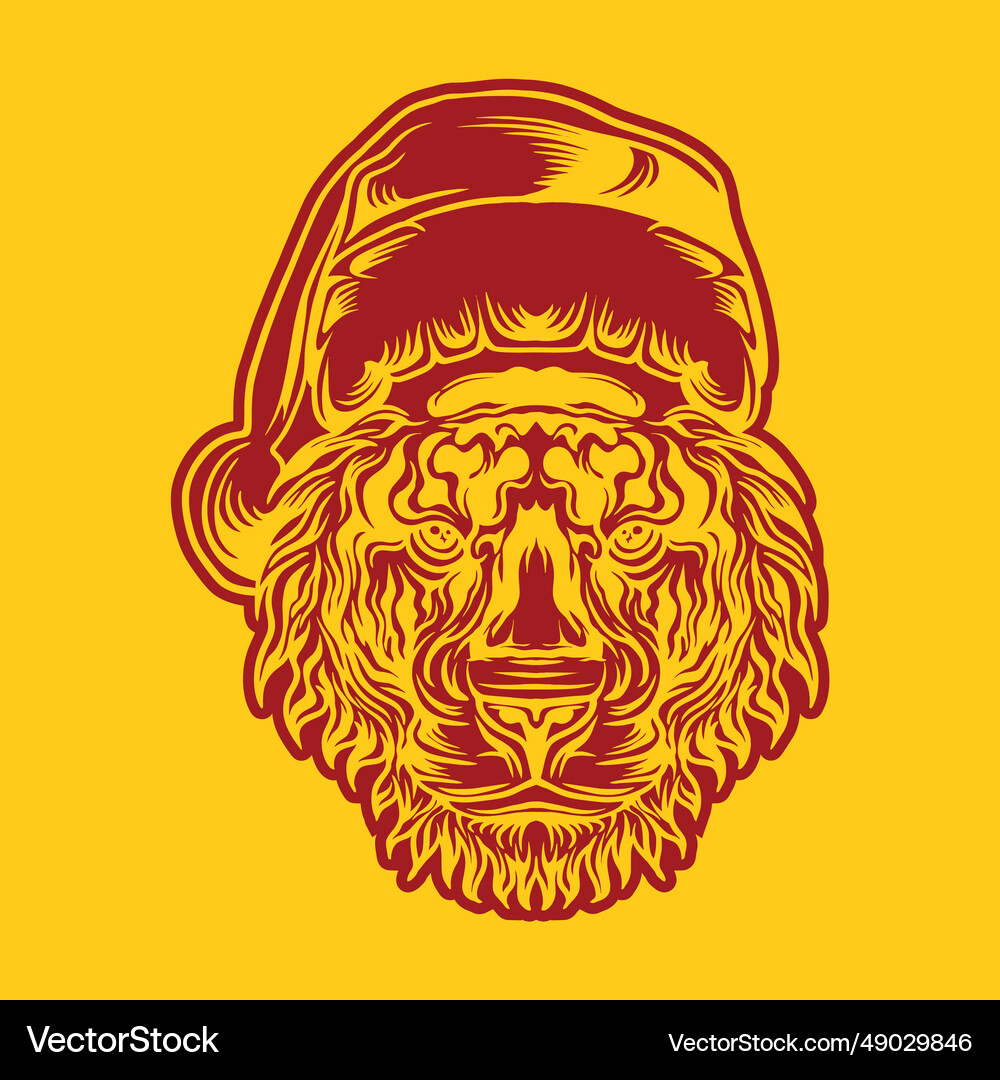 Colorful monoline lion graphic design emblem Vector Image