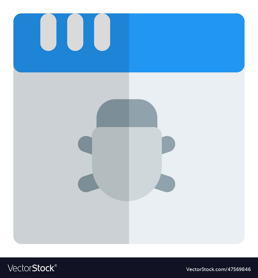 Interface bug or virus in software Royalty Free Vector Image