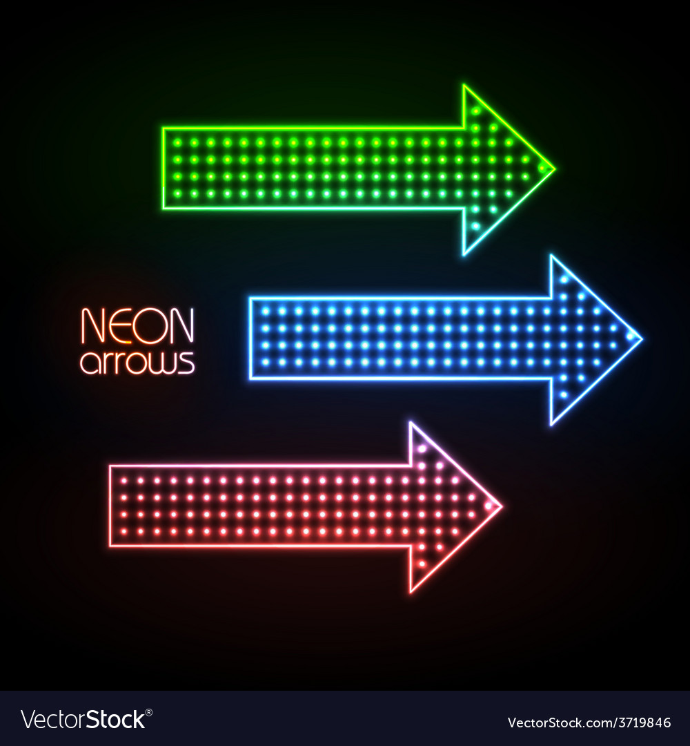 Neon arrows Royalty Free Vector Image - VectorStock