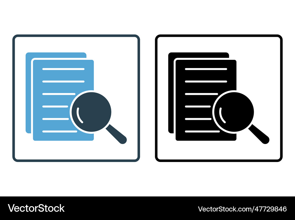 Search file icon research magnifying glass Vector Image