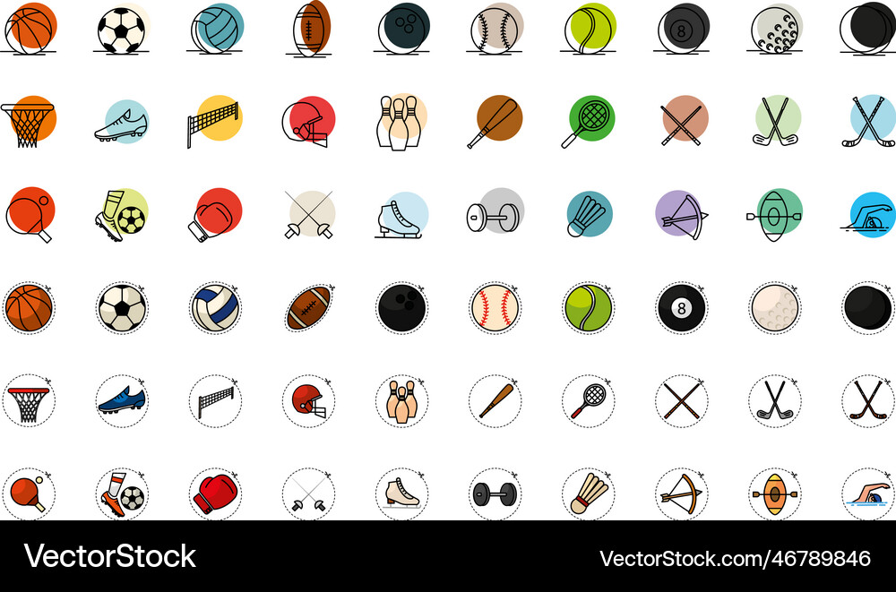 Set of different sport icons Royalty Free Vector Image