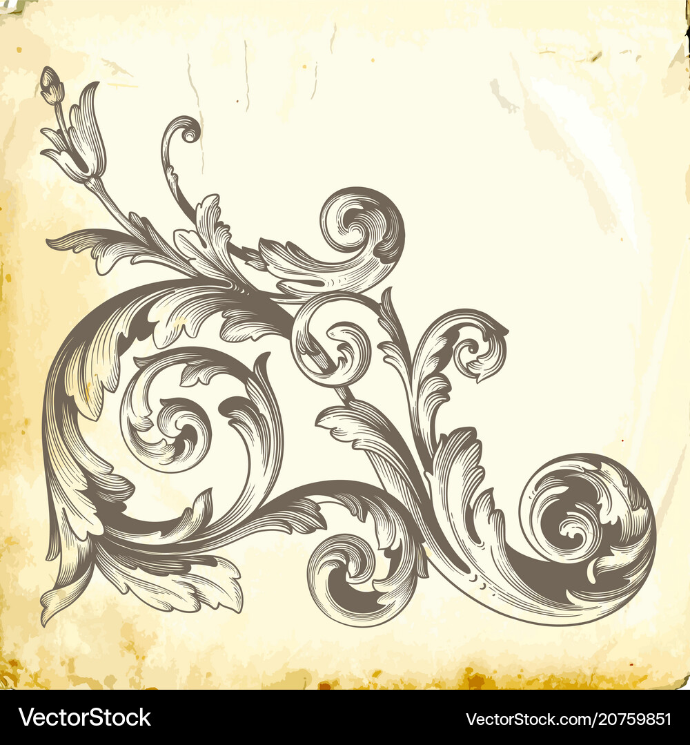 Baroque of vintage elements for design Royalty Free Vector