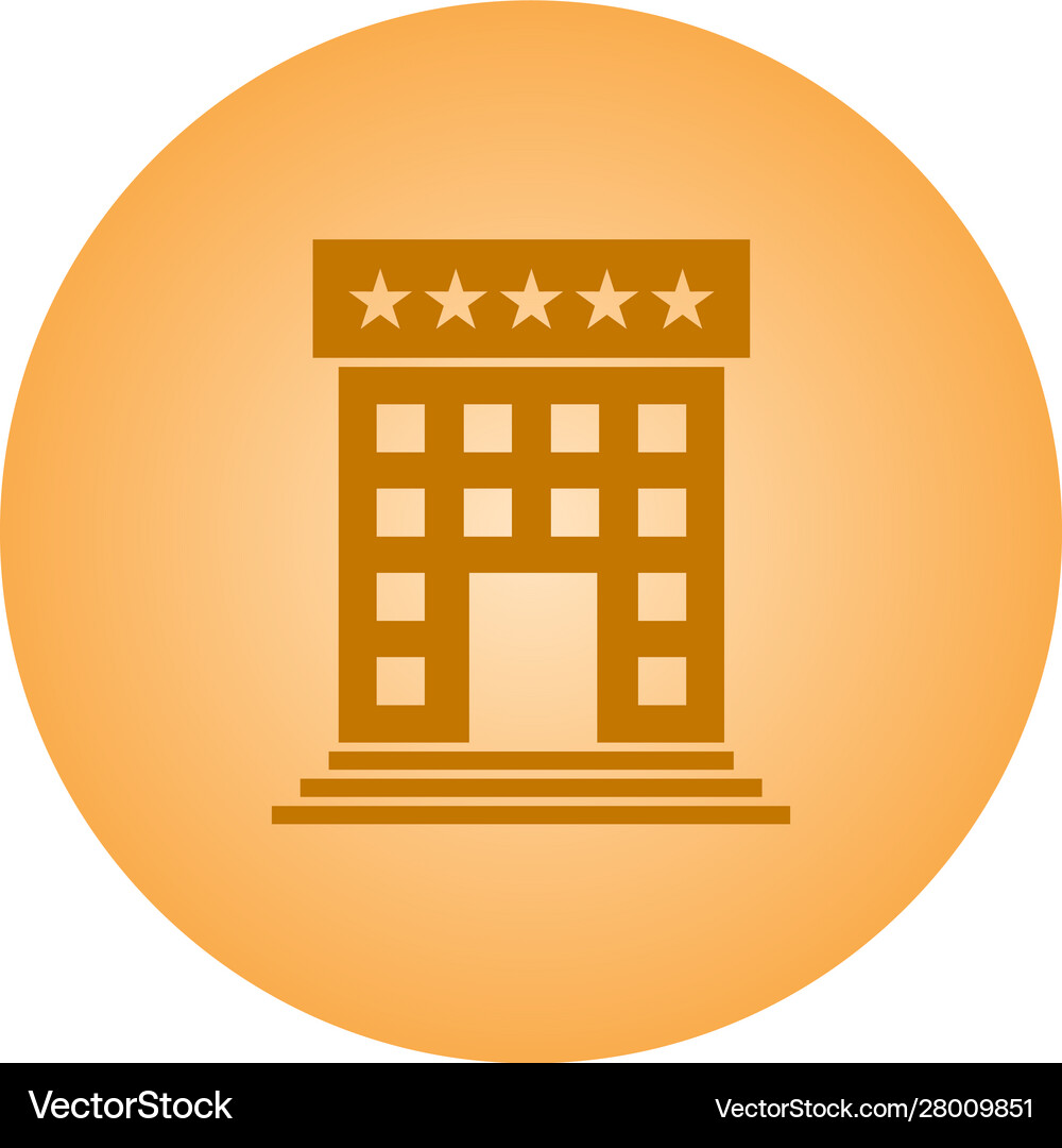 Beautiful five star hotel glyph icon Royalty Free Vector