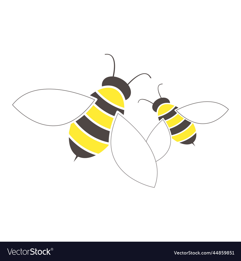 Bee element Royalty Free Vector Image - VectorStock