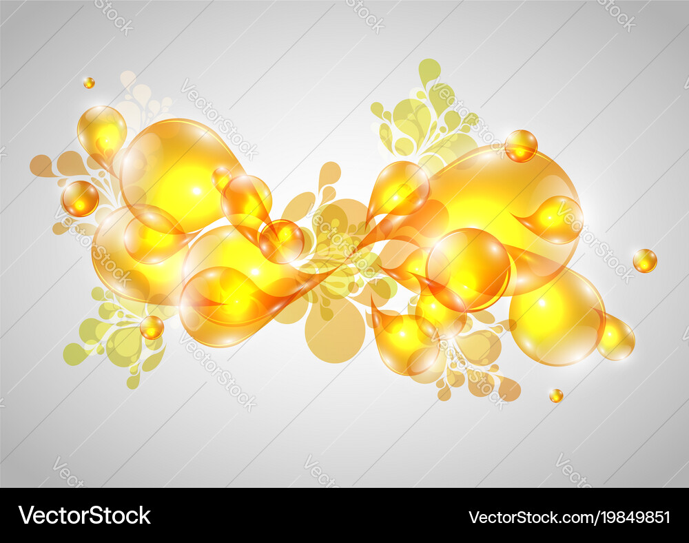 Colorful abstract drops in yellow Royalty Free Vector Image