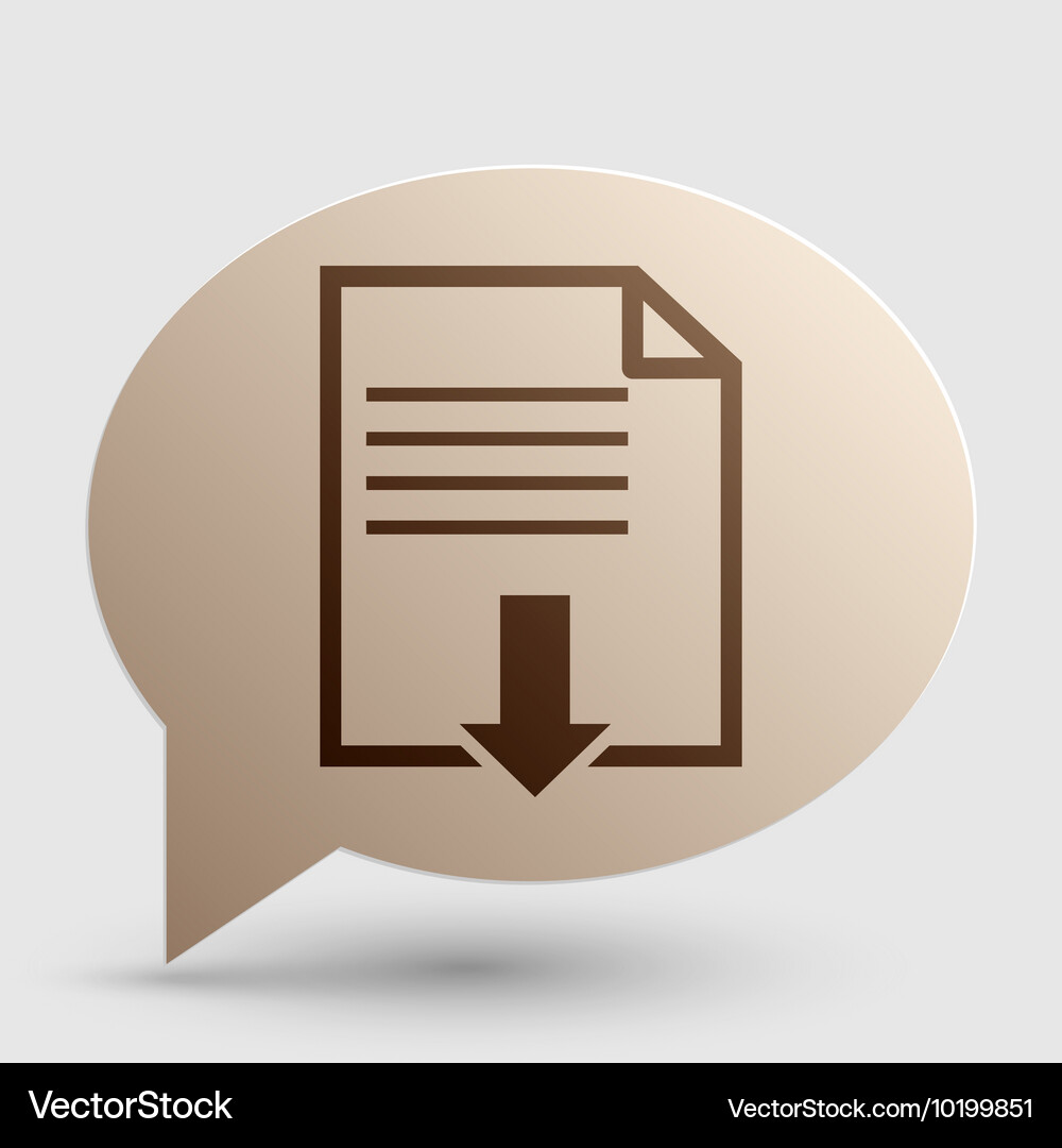File download sign brown gradient icon on bubble Vector Image