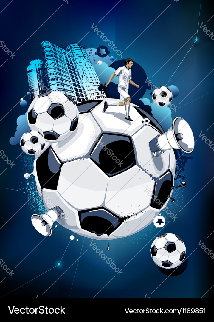 Funky football background Royalty Free Vector Image