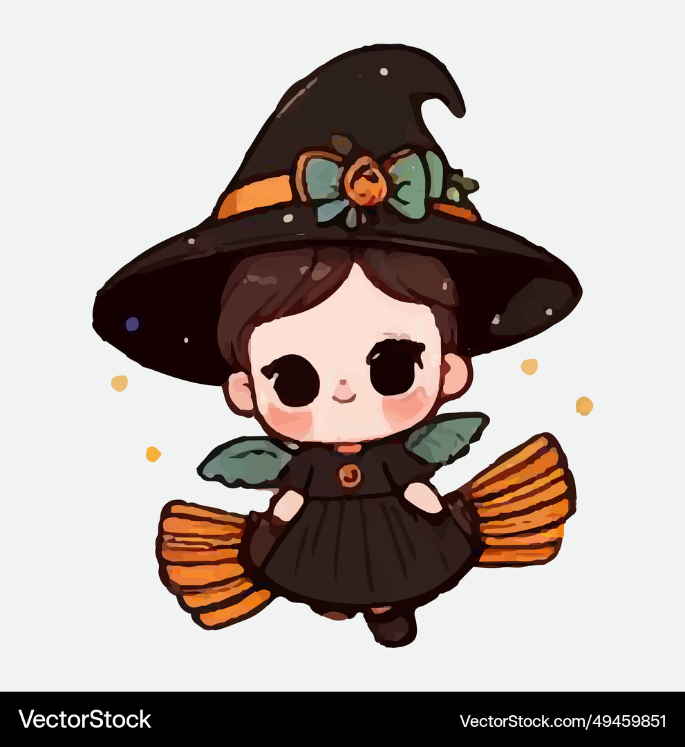 Halloween cute baby witch file Royalty Free Vector Image