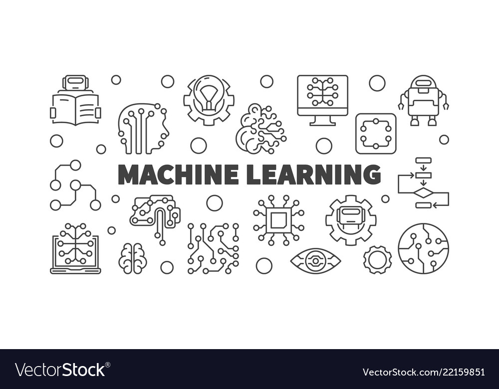 Machine learning horizontal Royalty Free Vector Image