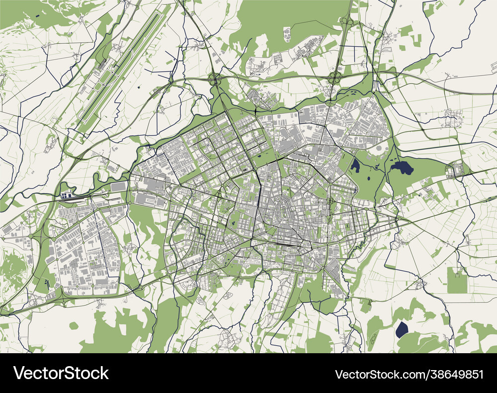 Map city vitoria-gasteiz spain Royalty Free Vector Image