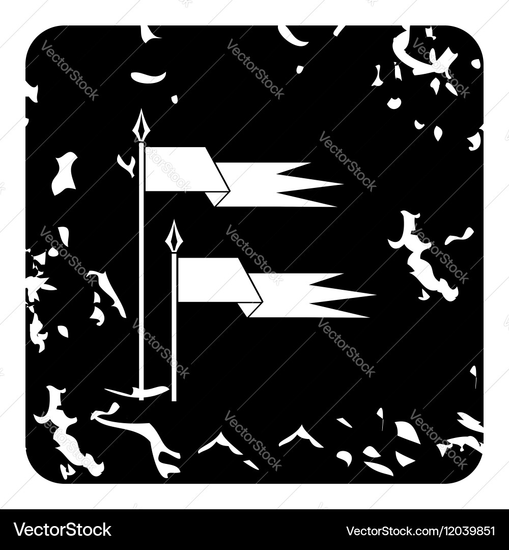 Medieval knight flags icon grunge style Royalty Free Vector
