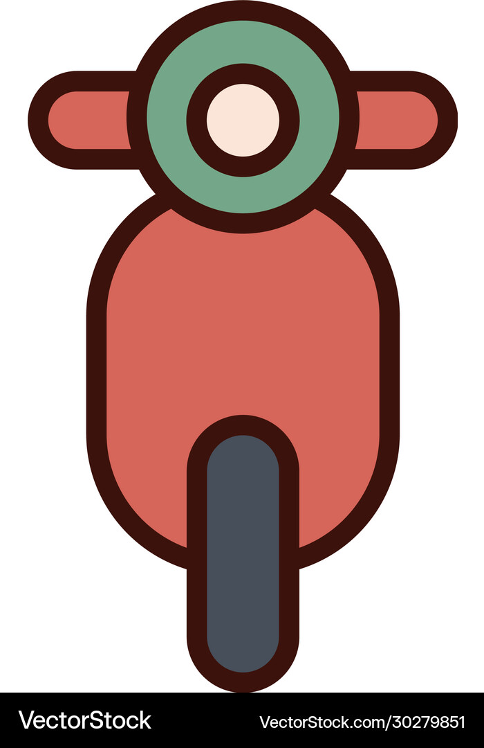 Motorcycle scooter line and fill style icon Vector Image
