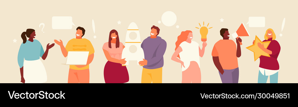 People team communication Royalty Free Vector Image