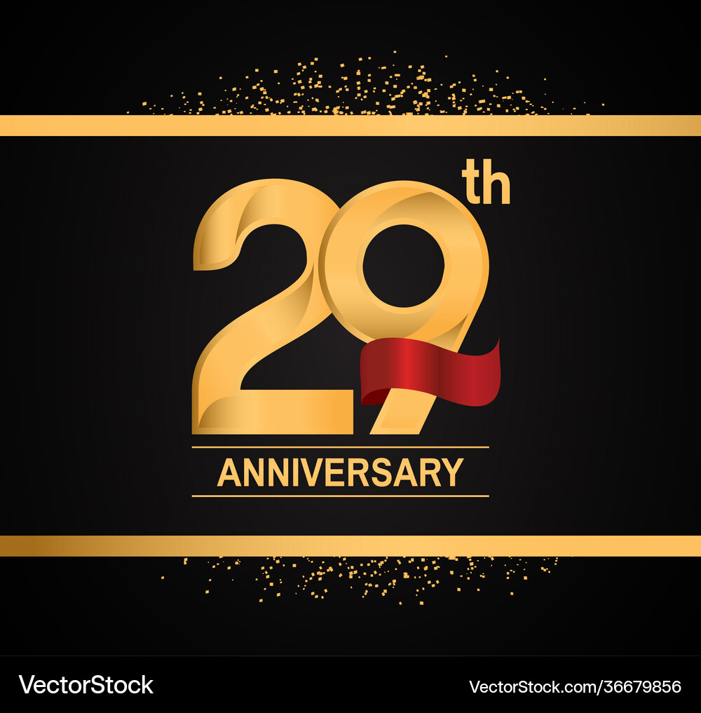 29 years anniversary logotype with premium gold Vector Image