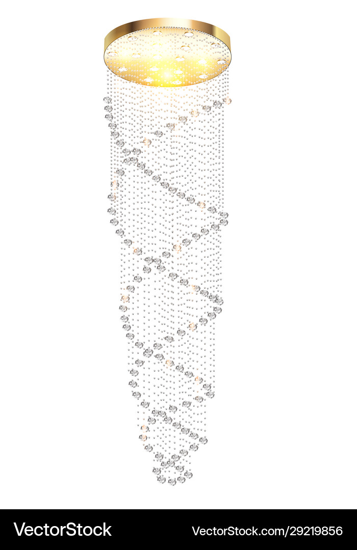 A modern luminous chandelier with crystal Vector Image