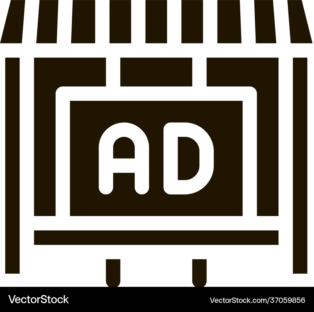 Advertising in counter store icon Royalty Free Vector Image