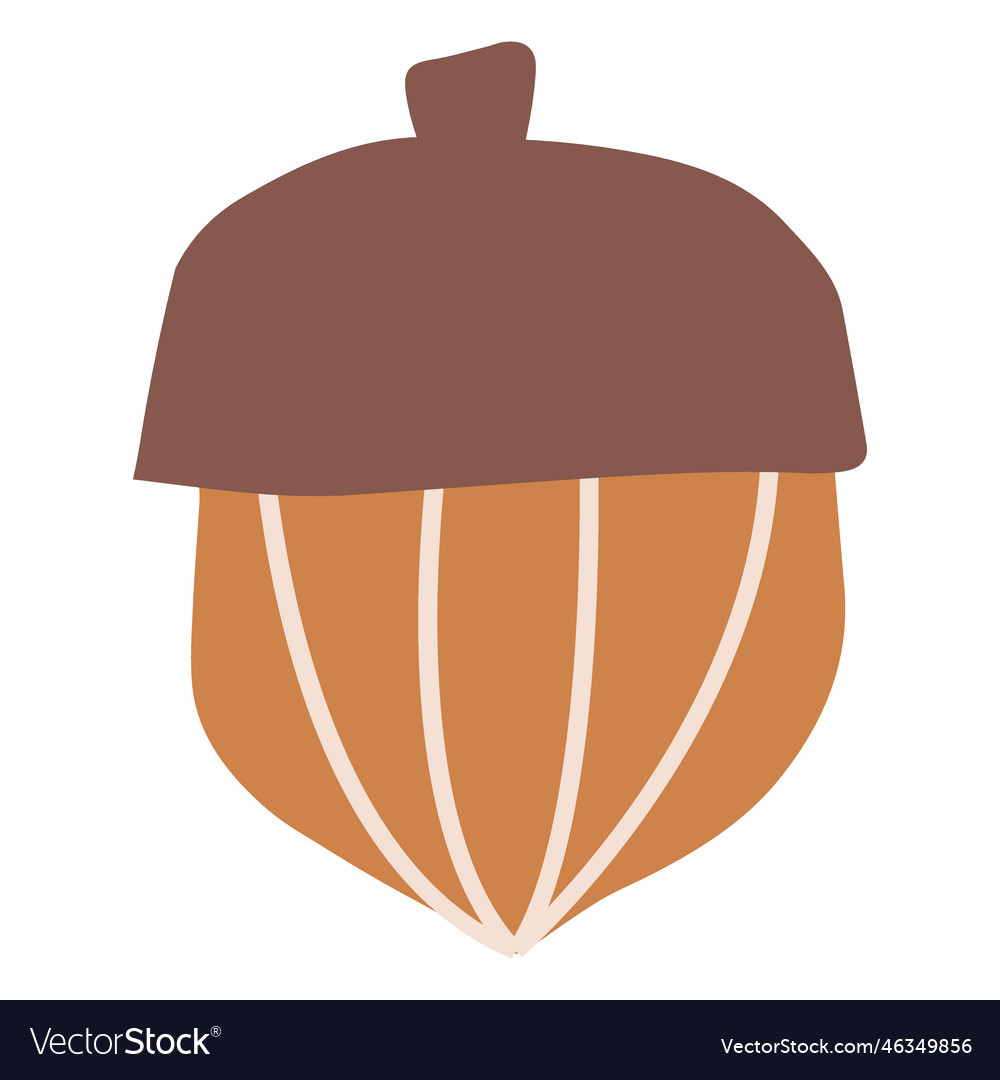 Autumn acorn flat Royalty Free Vector Image - VectorStock