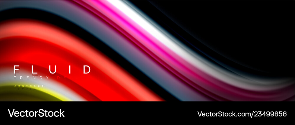 Bright colorful liquid fluid lines on black Vector Image