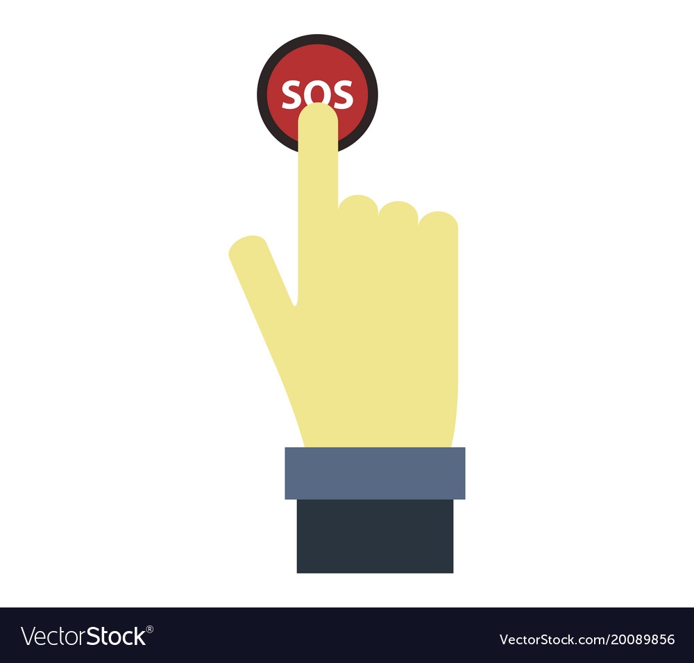 Click on sos button Royalty Free Vector Image - VectorStock