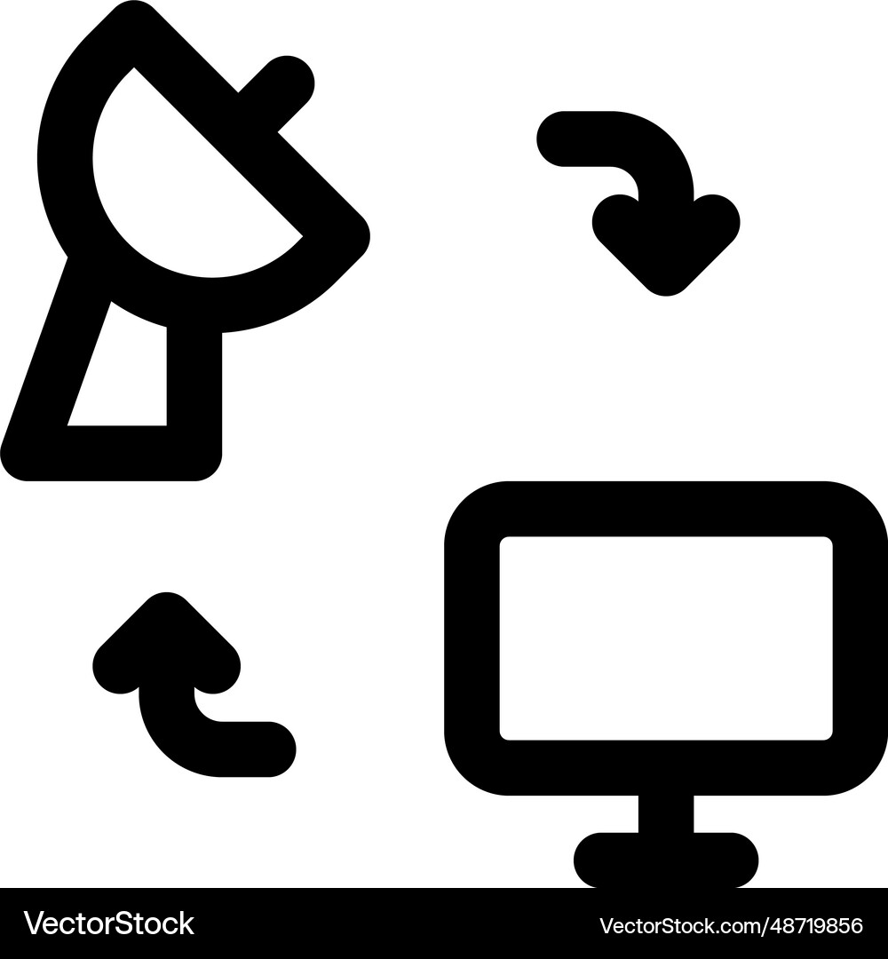 Computer access to satellite antenna isolated Vector Image