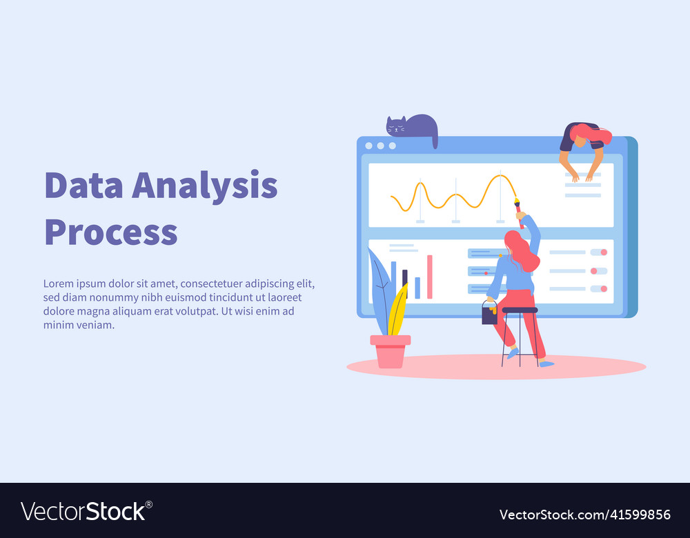 Data analysis process background Royalty Free Vector Image