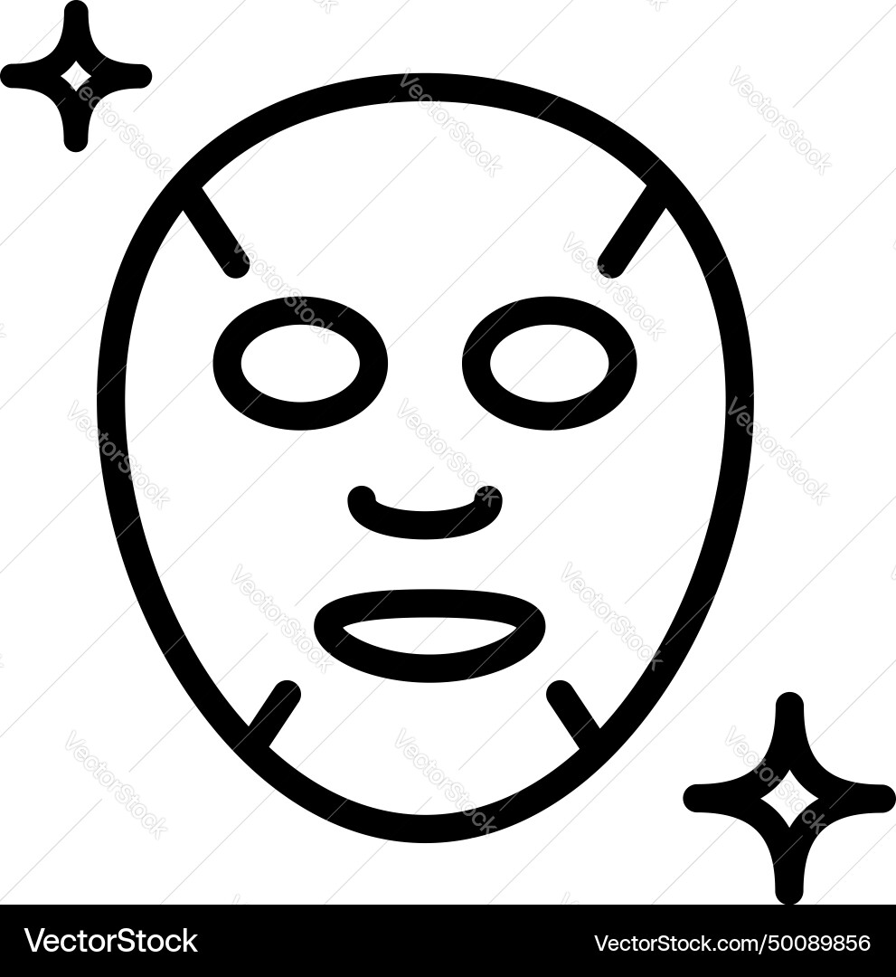 Facial sheet mask line icon linear style sign Vector Image