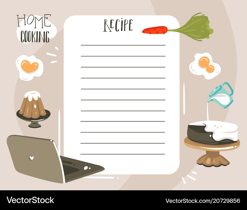 Hand drawn abstract modern cartoon cooking Vector Image