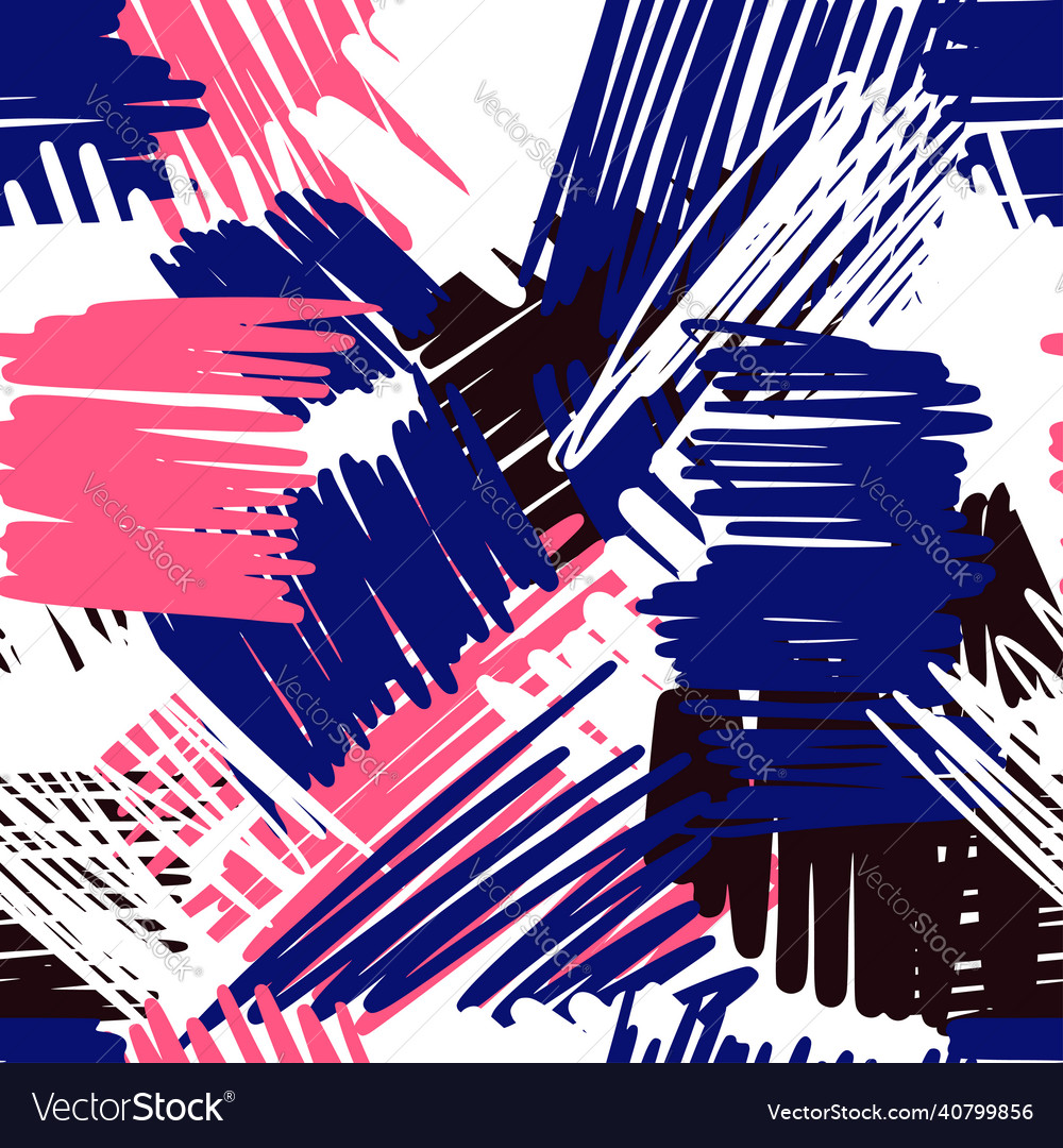 Hand drawn scribbles seamless pattern abstract Vector Image