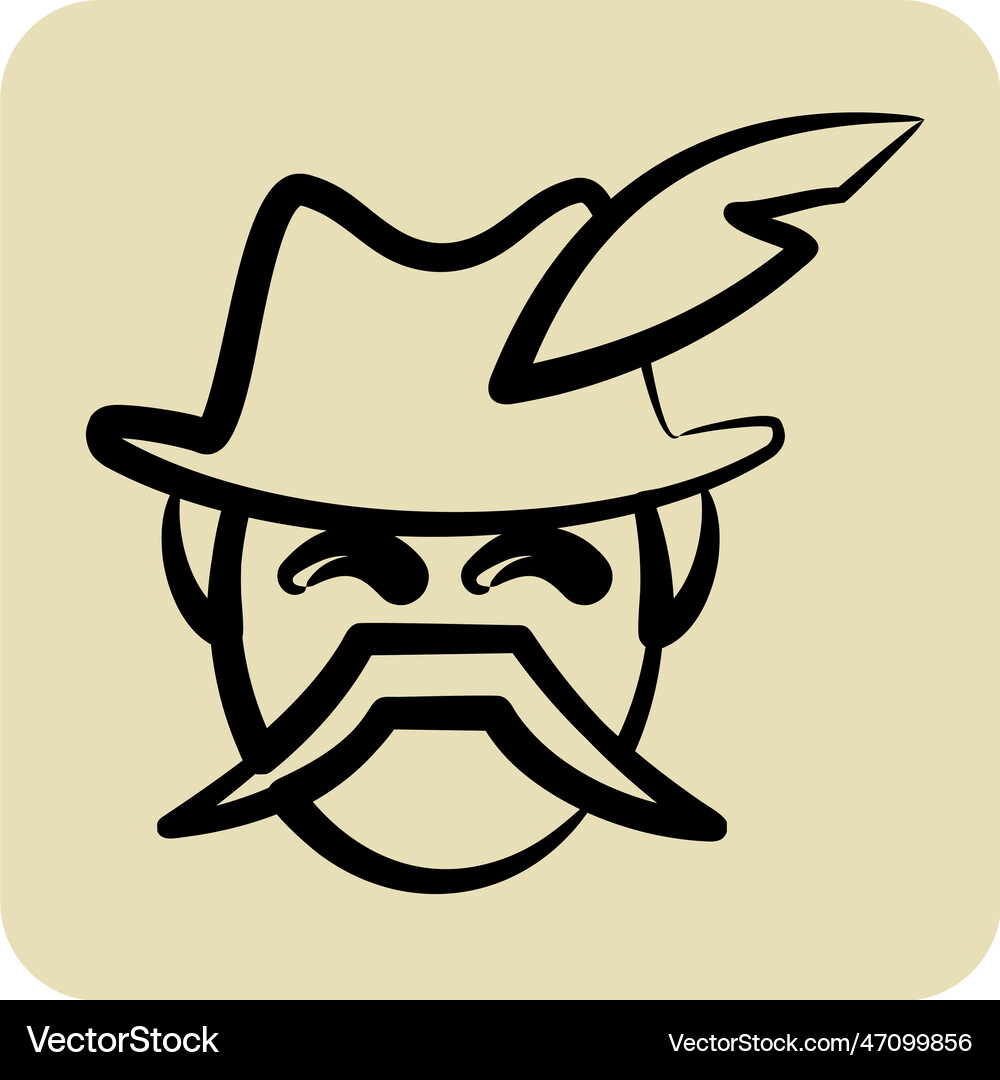 Icon bavarian suitable for education symbol hand Vector Image