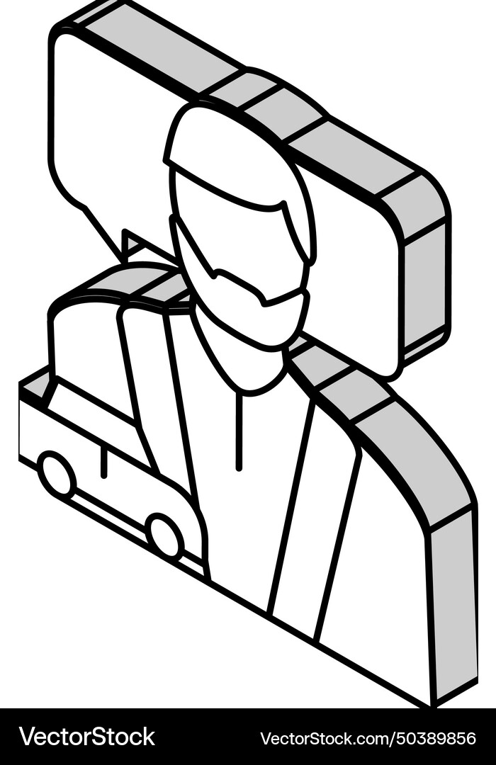 Male driving school instructor isometric icon Vector Image