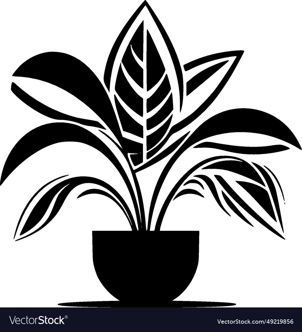 Plants - black and white isolated icon Royalty Free Vector