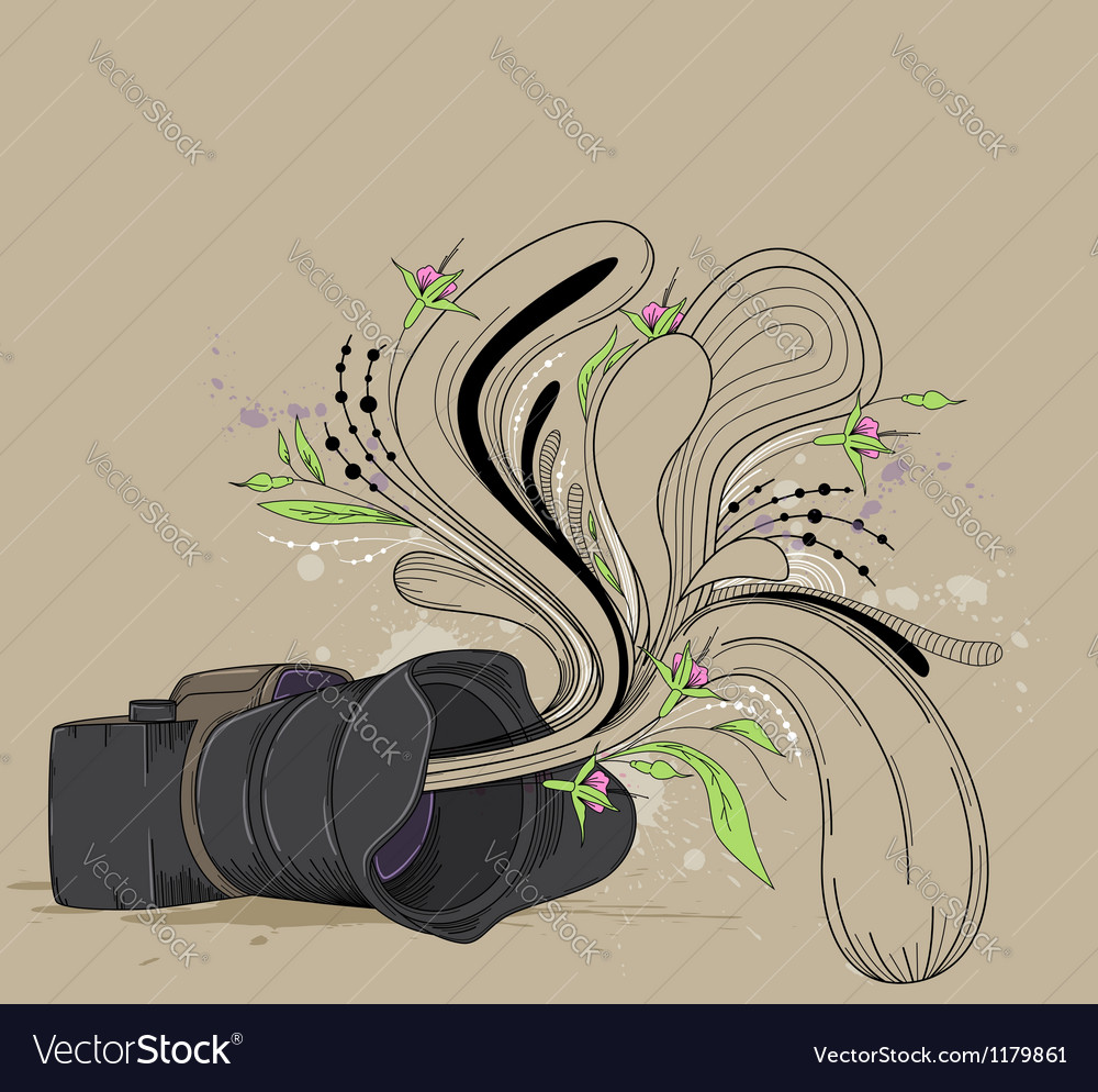Abstract background with camera Royalty Free Vector Image