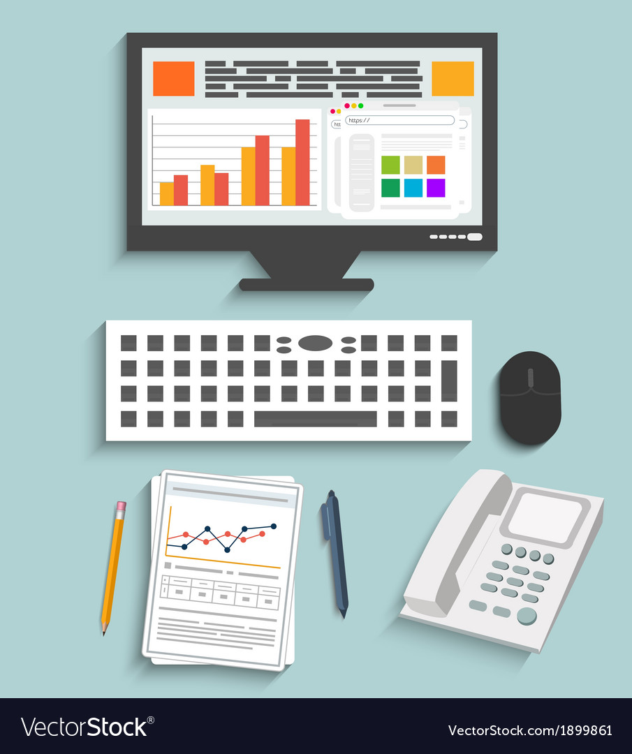 Business work elements Royalty Free Vector Image