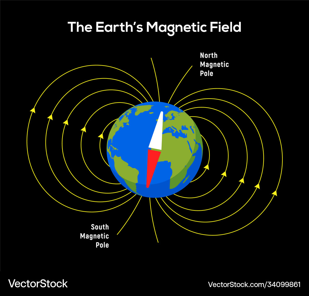 Earth's Magnetic Field - Geomagnetism Royalty Free Vector