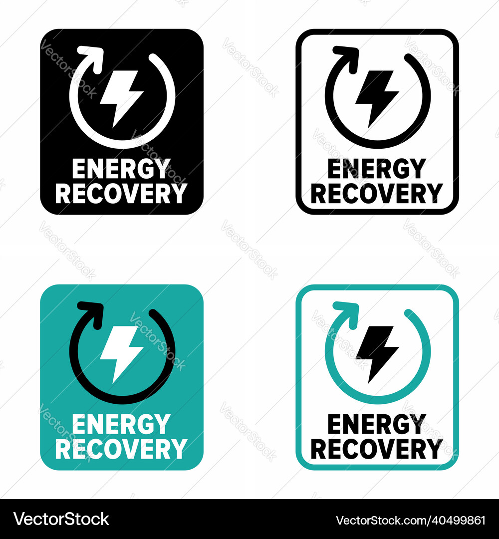 Energy recovery information sign Royalty Free Vector Image