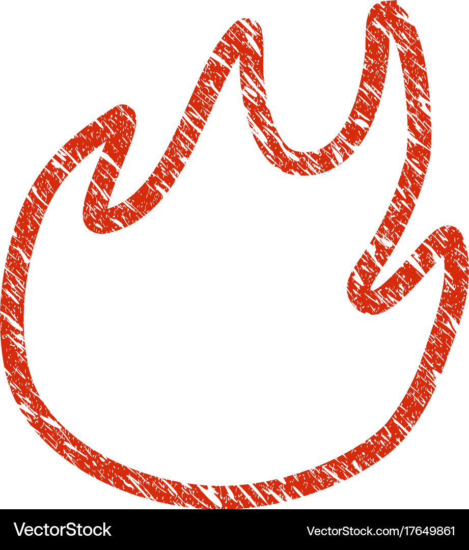 Flame contour icon grunge watermark Royalty Free Vector