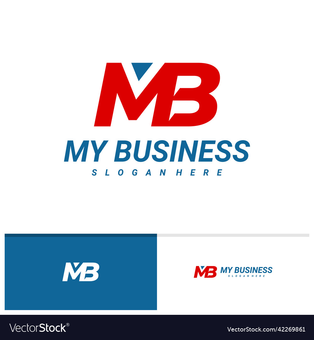 Initial m b logo template creative Royalty Free Vector Image