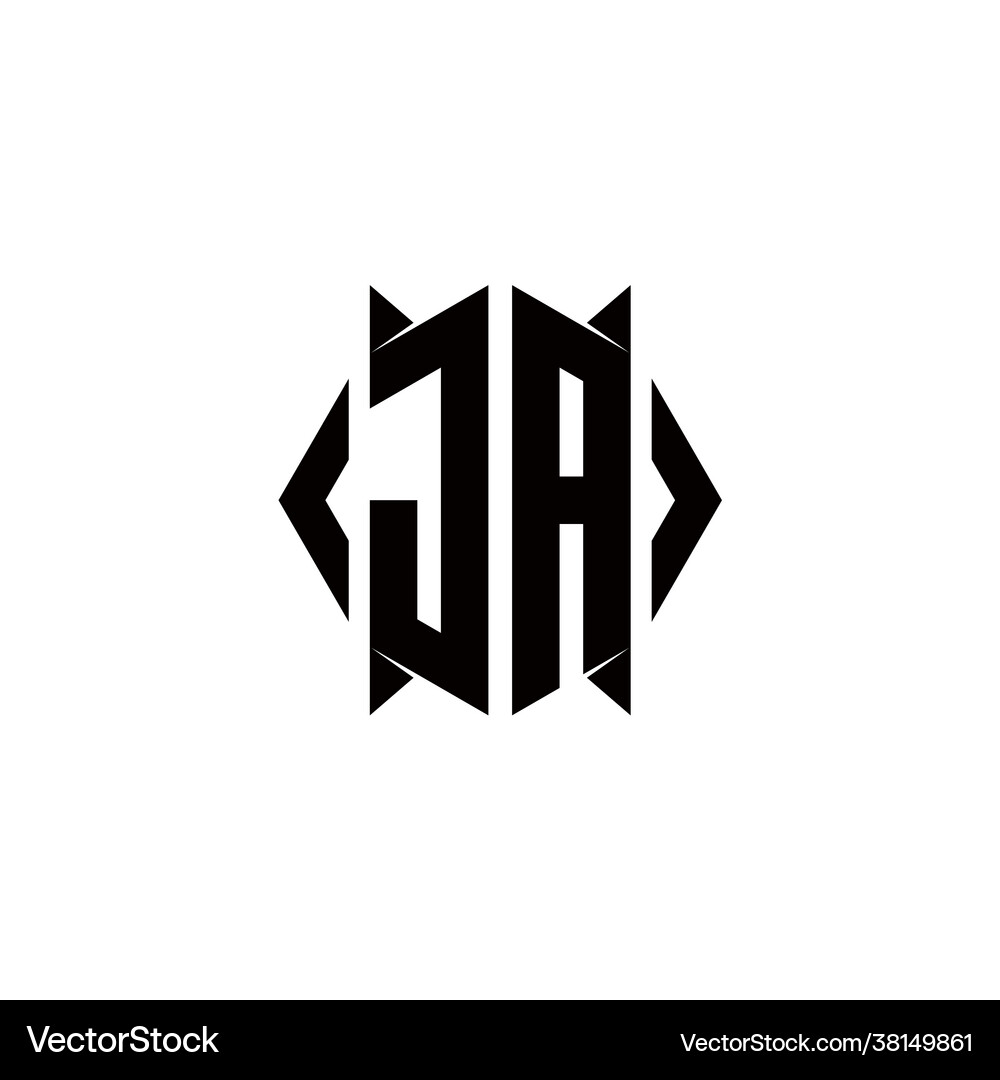Ja logo monogram with shield shape designs Vector Image