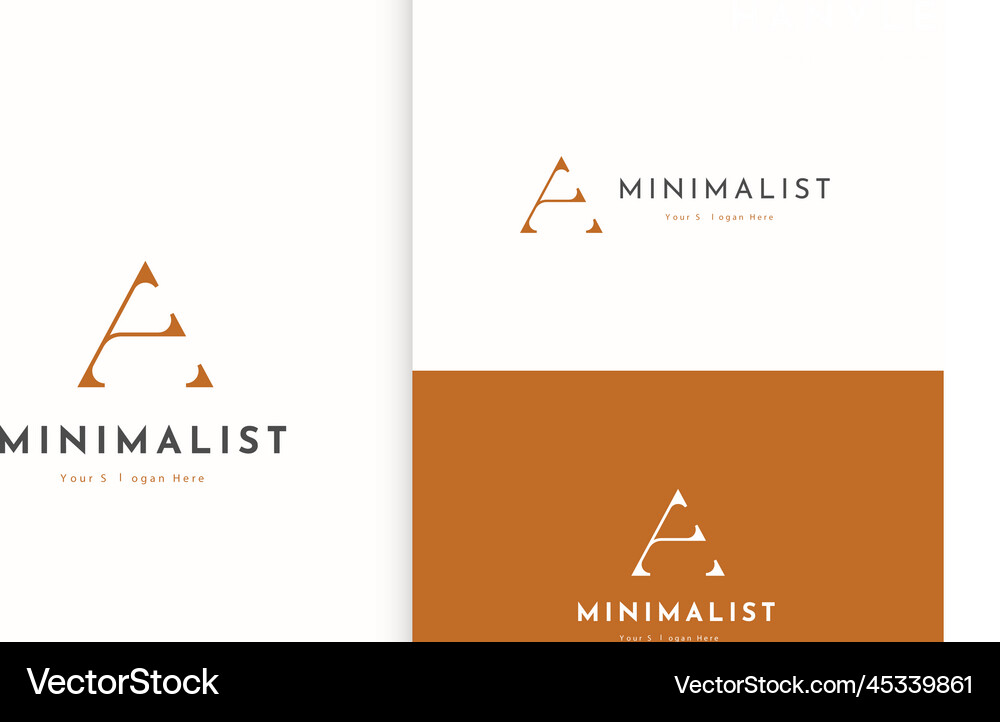 Minimalist letter a logo design Royalty Free Vector Image