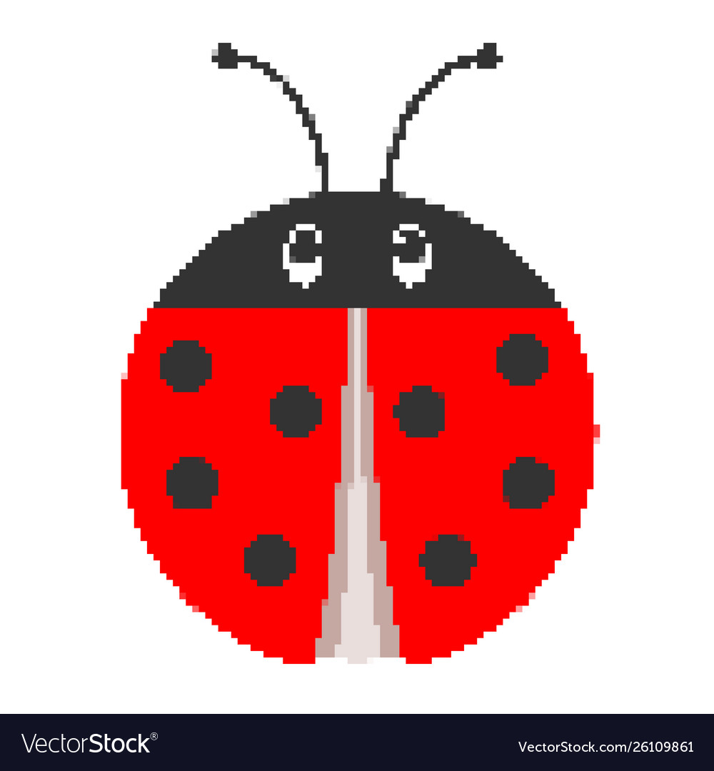 Pixel art design ladybug Royalty Free Vector Image