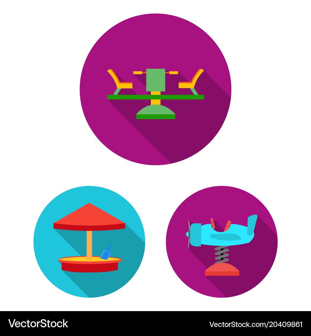 Playground entertainment flat icons in set Vector Image