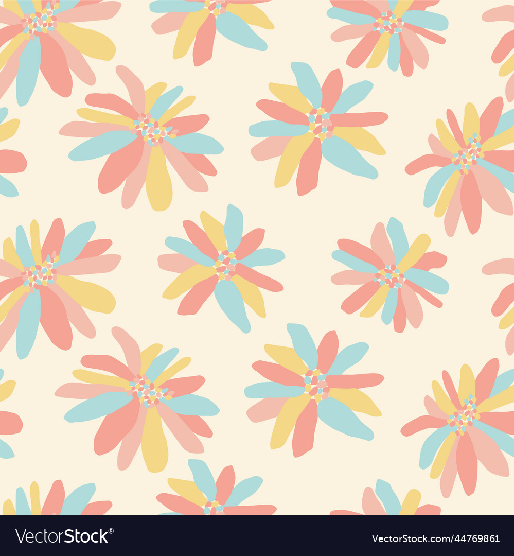 Simple flower seamless pattern Royalty Free Vector Image
