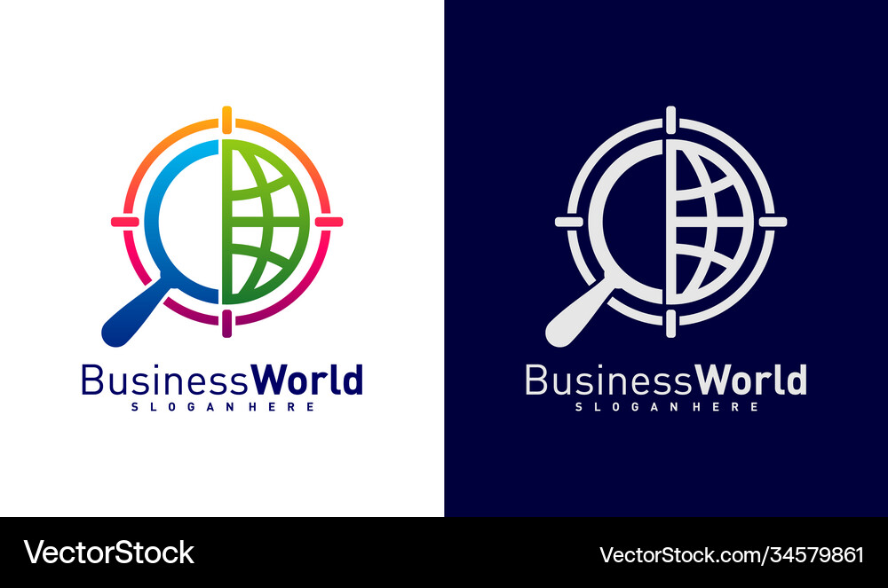 World find logo design colorful Royalty Free Vector Image