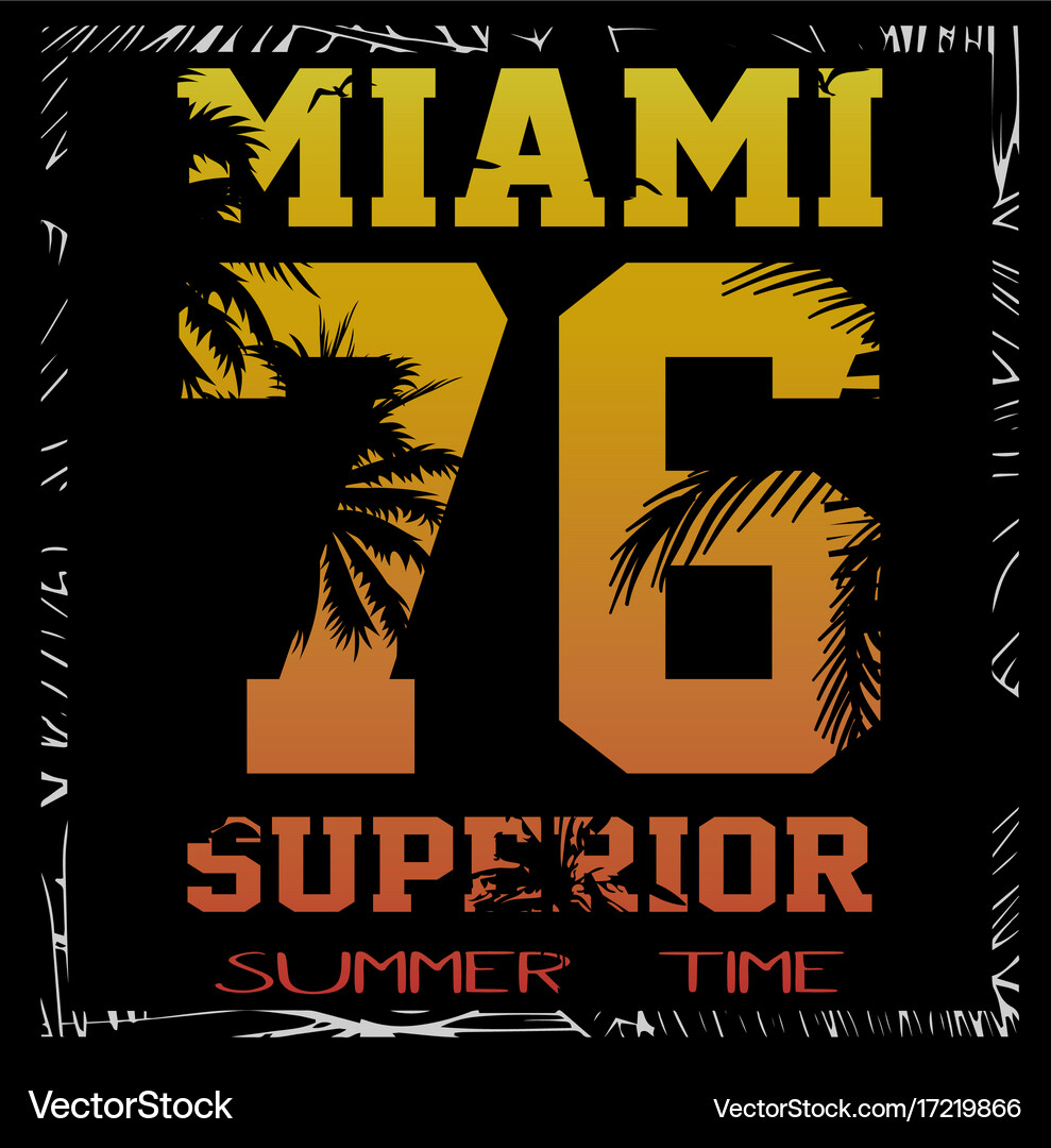 A cool surfing in miami design Royalty Free Vector Image