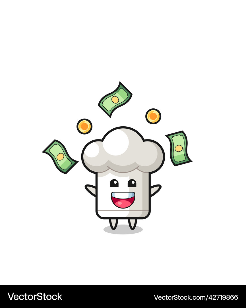 Chef hat catching money falling from the sky Vector Image