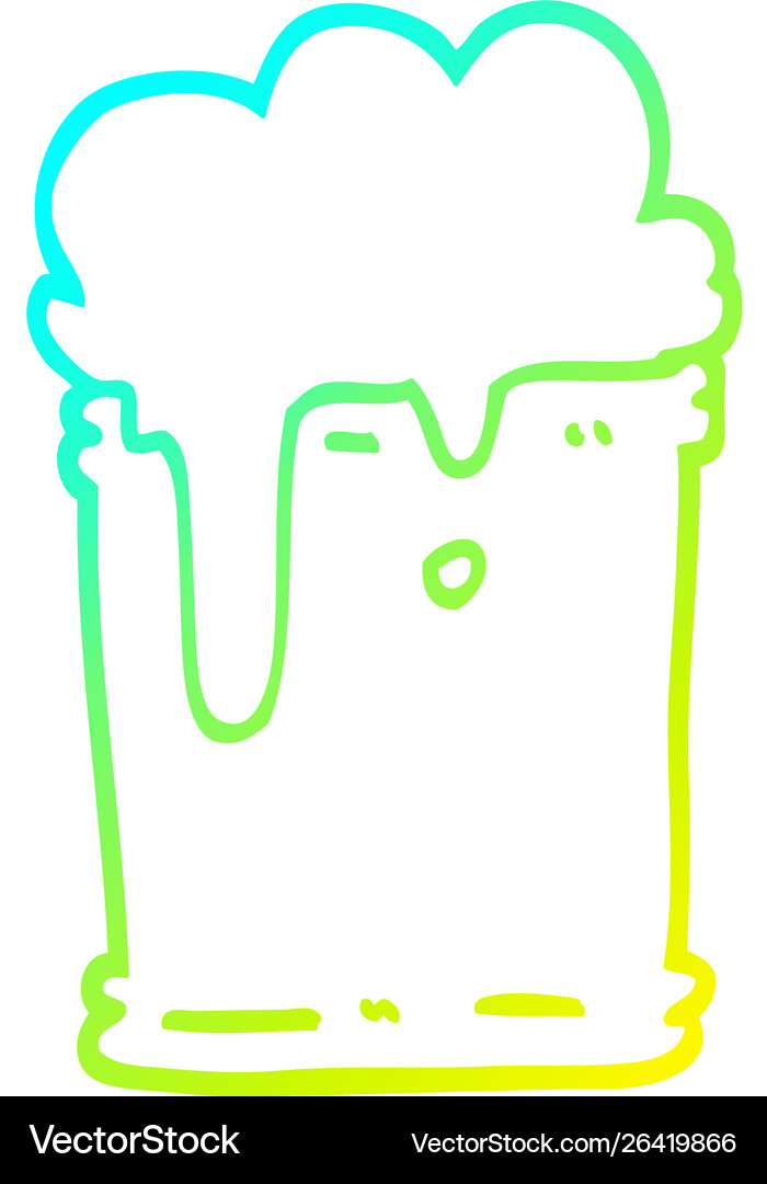 Cold gradient line drawing cartoon fizzy drink Vector Image