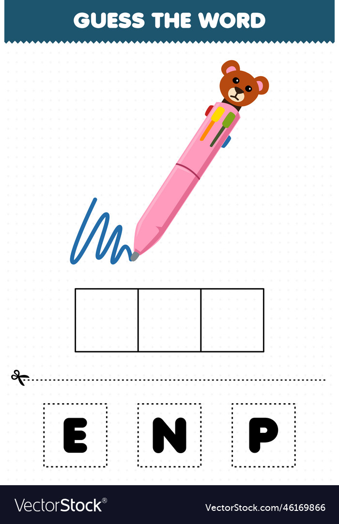Education game for children guess the word Vector Image