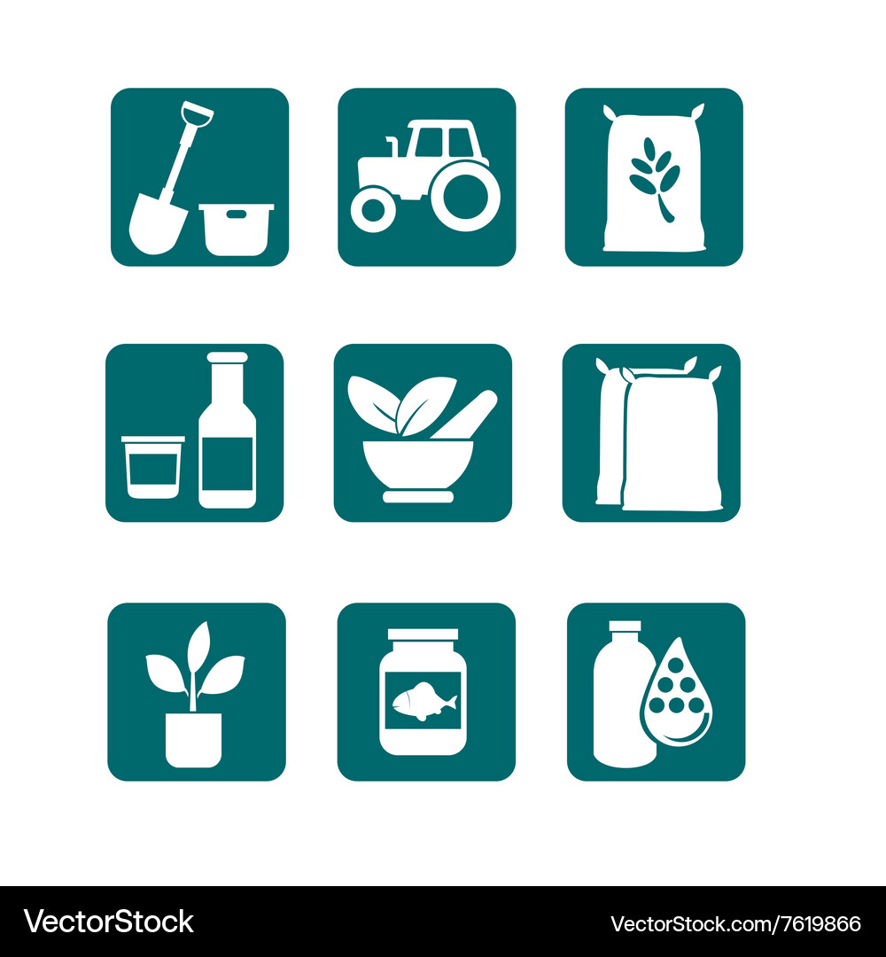 Farming and agriculture icons Royalty Free Vector Image